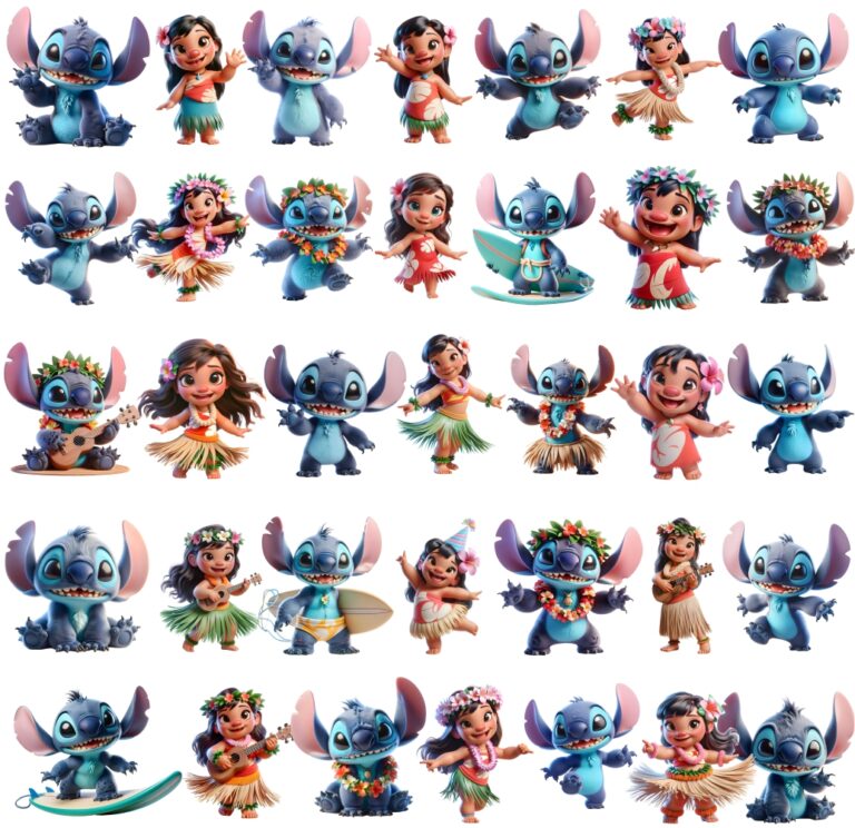 Kit Digital Lilo e Stitch 3D – Art Folk Designer