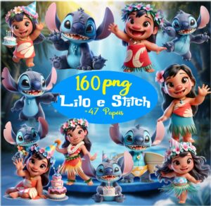 Kit Digital Lilo e Stitch 3D – Art Folk Designer