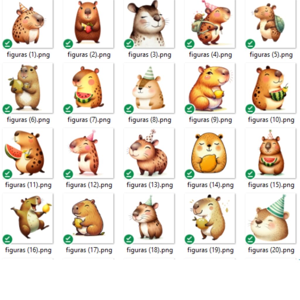 Kit Digital Capivara Aquarela – Art Folk Designer